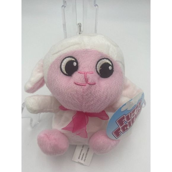 Fuzzy Friends | Toys | Pinkwhite Fuzzy Friends Lamb Pink Ribbon Has ...